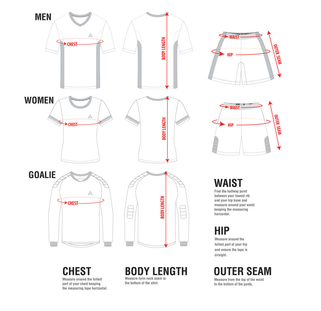 Size Charts | JOG Sports